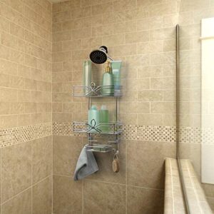 Richards Homewares Aria 3-Tier Shower and Bath Caddy with Soap Dish, 11 x 4.9 x 25.4-Inch, Chrome