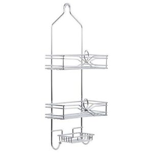 Richards Homewares Aria 3-Tier Shower and Bath Caddy with Soap Dish, 11 x 4.9 x 25.4-Inch, Chrome