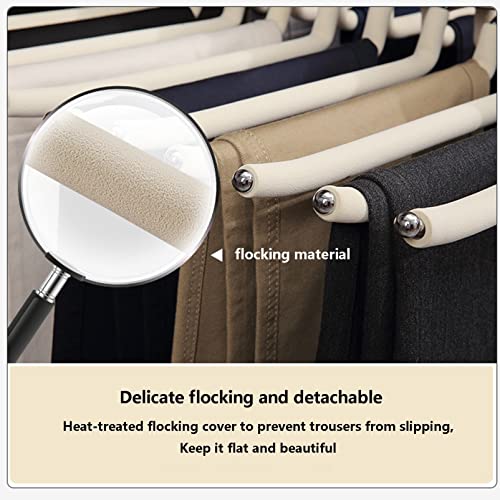 LOJOO Pull Out Trousers Rack 18 Arms, Steel Pull Out Pants Rack Pants Hanger Bar Clothes Organizers, Top Mount Adjustable Closet Extender Rod Hanging Telescopic Closet Clothes Rail (Color : Black)