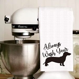 Always Wash Your Funny Bathroom Wash Towel, Naughty Kitchen Decor Bathroom Towel for Boyfriend Husband Humorous Birthday Christmas Hand Towel Gift