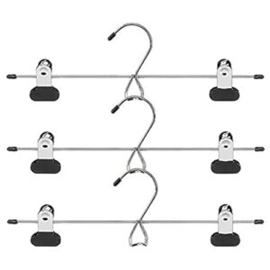 whitmor ebony chrome add-on skirt/slack hanger, set of 3