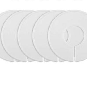 VNDEFUL 10 Pieces White Clothing Rack Size Dividers Round Hangers Closet Dividers