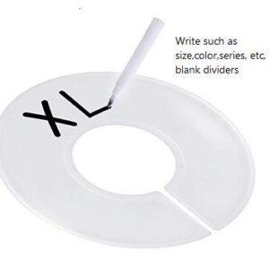 VNDEFUL 10 Pieces White Clothing Rack Size Dividers Round Hangers Closet Dividers