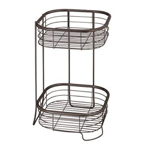 idesign forma free standing bathroom or shower storage shelves for towels, soap, shampoo, lotion, accessories - 2 tier, bronze