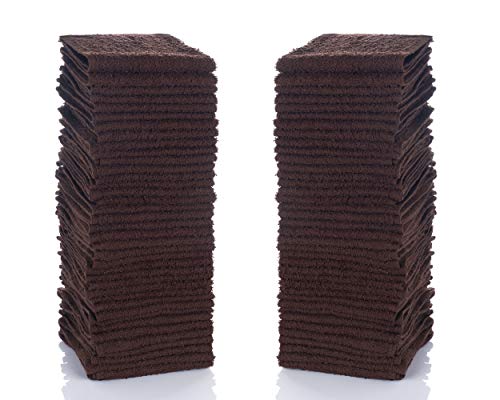 Simpli-Magic 79221 Brown Cotton Washcloths, 12"x12", 24 Count