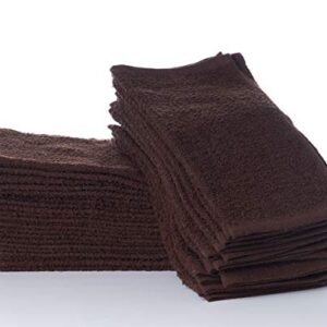 Simpli-Magic 79221 Brown Cotton Washcloths, 12"x12", 24 Count