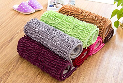 TOPCHANCES Chenille Bathroom Rugs ,Non Slip Extra Soft Plush Bath Mat Absorbent Shaggy Bathroom Rug for Tub, Shower and Bath Room Floor Mats, 23.5" X 35.5"