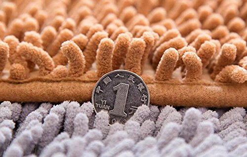 TOPCHANCES Chenille Bathroom Rugs ,Non Slip Extra Soft Plush Bath Mat Absorbent Shaggy Bathroom Rug for Tub, Shower and Bath Room Floor Mats, 23.5" X 35.5"