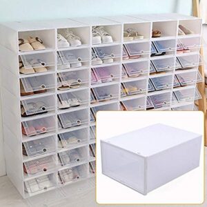 tfcfl shoe organizer for closet ， stackable shoe storage, shoe rack for entryway ， clear plastic shoe boxes，20pcs shoe box plastic stackable shoe storage organizer clear drawer case