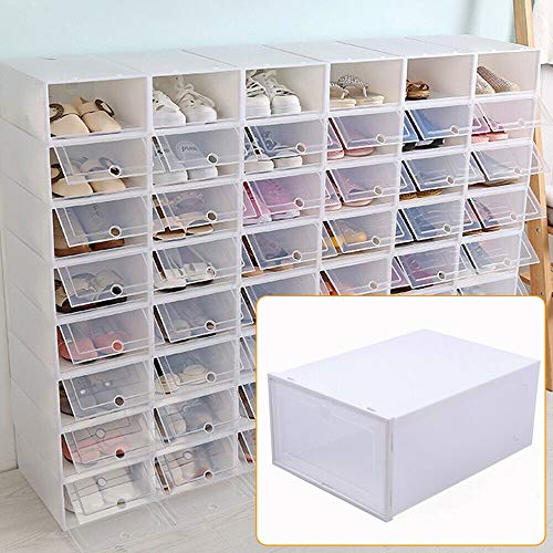 TFCFL Shoe Organizer for Closet ， Stackable Shoe Storage, Shoe Rack for Entryway ， Clear Plastic Shoe Boxes，20pcs Shoe Box Plastic Stackable Shoe Storage Organizer Clear Drawer Case