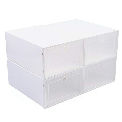 TFCFL Shoe Organizer for Closet ， Stackable Shoe Storage, Shoe Rack for Entryway ， Clear Plastic Shoe Boxes，20pcs Shoe Box Plastic Stackable Shoe Storage Organizer Clear Drawer Case