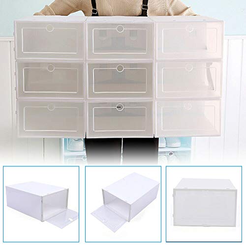 TFCFL Shoe Organizer for Closet ， Stackable Shoe Storage, Shoe Rack for Entryway ， Clear Plastic Shoe Boxes，20pcs Shoe Box Plastic Stackable Shoe Storage Organizer Clear Drawer Case