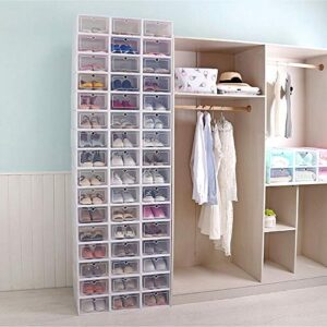 TFCFL Shoe Organizer for Closet ， Stackable Shoe Storage, Shoe Rack for Entryway ， Clear Plastic Shoe Boxes，20pcs Shoe Box Plastic Stackable Shoe Storage Organizer Clear Drawer Case