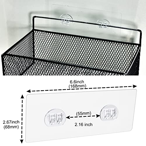 AccEncyc 4 Pack Shower Caddy Adhesive Replacement Heavy Duty Strong Sticky Hooks for Bathroom Shower Caddy Corner Shelf Clear - Double Hook