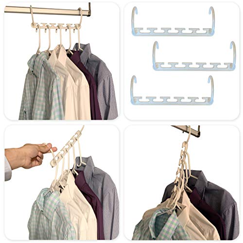 Juniper's Secret Closet Organizer Space Saving Clothes Hangers Plastic Dorm Room Essentials - 8 Pack Magic Hangers for Skirt, Pants, Shirts, Trousers - Free Eyeglass Pouch