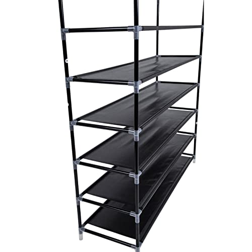 10-Tier Shoe Rack, Shoe Shelf Shoe Storage Organizer, Stackable Shoe Cabinet, Black Shoe Rack Organizer Space Saving Storage Shoe Tower for Entryway Closet, Holds up to 50 Pairs 39.37x11x70.87 inches