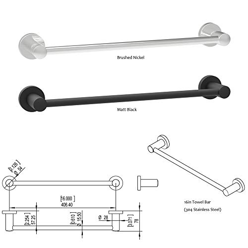 SAFETY+BEAUTY Bathroom Harware Accessories Set, Stainless Steel Constructed, Rust-Proof for Lifetime Use (Brushed Nickel, 4 Piece Kit)