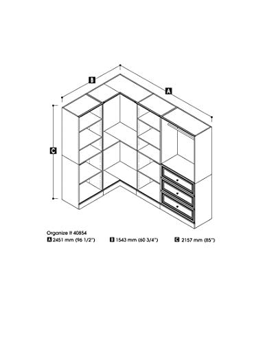 Bestar Versatile Walk-in Closet Organizer, White