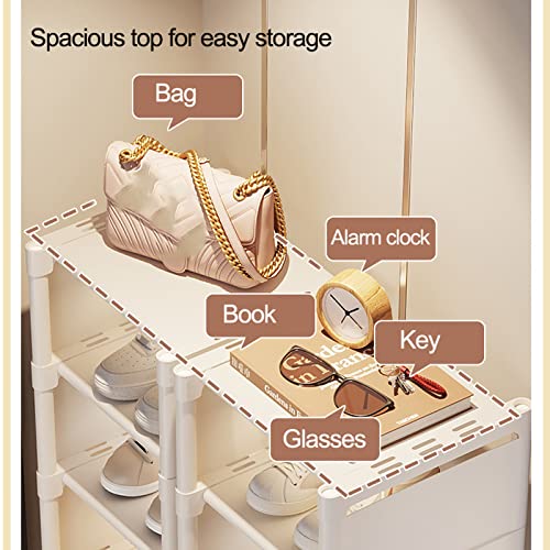 GILKES Shoe Rack Shoe Storage Organizer, 5 Tiers Shoe Rack for Closet Narrow, Plastic Shoe Rack Storage Organizer for Entryway, Space Saving Shoe Stand Cabinet for Bedroom Cloakroom Hallway