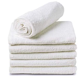 Cotton Bath Towels Set White 24" x 48" Pack of 6 Ultra Soft 100% Cotton Bath Towel White Highly Absorbent Daily Usage Bath Towel Ideal for Pool Home Gym Spa Hotel