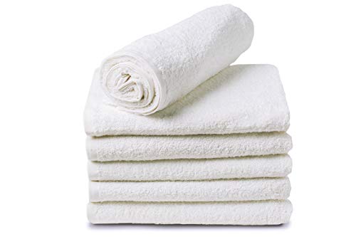 Cotton Bath Towels Set White 24" x 48" Pack of 6 Ultra Soft 100% Cotton Bath Towel White Highly Absorbent Daily Usage Bath Towel Ideal for Pool Home Gym Spa Hotel