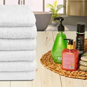 Cotton Bath Towels Set White 24" x 48" Pack of 6 Ultra Soft 100% Cotton Bath Towel White Highly Absorbent Daily Usage Bath Towel Ideal for Pool Home Gym Spa Hotel