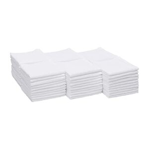 amazon basics 100% cotton terry washcloths - white, 60-pack