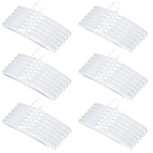 36 Pcs White Satin Padded Hanger Heavy Duty Clothes Hangers Decorative Foam Hangers for Clothing No Shoulder Bump Fabric Bride Hanger for Wedding Women Girls Closet Dress Blouse