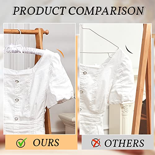 36 Pcs White Satin Padded Hanger Heavy Duty Clothes Hangers Decorative Foam Hangers for Clothing No Shoulder Bump Fabric Bride Hanger for Wedding Women Girls Closet Dress Blouse