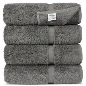 chakir turkish linens turkish cotton luxury hotel & spa bath towel, bath towel - set of 4, gray