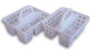 craft supply small utility shower caddy tote - white - 2 pack