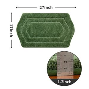 COSY HOMEER Extra Thick Bath Rugs for Bathroom - Anti-Slip Bath Mats Soft Plush Yarn Shaggy 100% Strong Mirco Polyeste Mat Living Room Bedroom Mat Floor Water Absorbent(Green,17x27 - Inches)