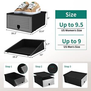 YITAHOME Shoe Storage Box, Set of 10 Shoe Storage Organizers Stackable Shoe Storage Box Rack Containers Drawers