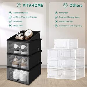 YITAHOME Shoe Storage Box, Set of 10 Shoe Storage Organizers Stackable Shoe Storage Box Rack Containers Drawers