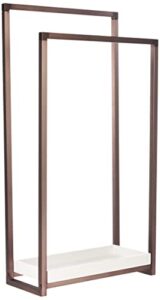 kingston brass scc8265 pedestal 2-tier steel construction towel-rack with wooden case, oil rubbed bronze