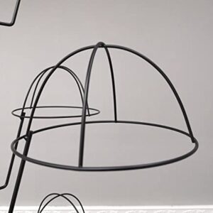 FixtureDisplays 6-Tier Hat Display Rack Free Standing Headwear Wig Rack Metal Floor Rack for Caps, Fits 30 Hats, 22" X 22" X 66" 18164-BLACK