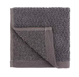 everplush diamond jacquard quick-dry washcloth towel set, 6 x (13 x 13 in), charcoal 6 count