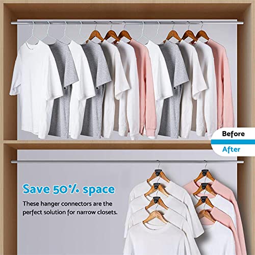 ALINREDBX Space Saving Hanger Hooks, Clothes Hanger Connector Hooks to Create Up to 3X More Closet Space, 18pcs Heavy Duty Cascading Hanger Hooks for Organizer Closet