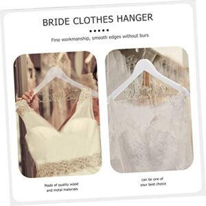 Garneck Bridal Hanger Wedding Hanger Nonslip Hangers Wire Hangers Bride Wedding Hangers Wedding Clothes Hanger Wood, Iron Dress Rack Bridegroom Clothing Bride Hanger for Wedding Dress