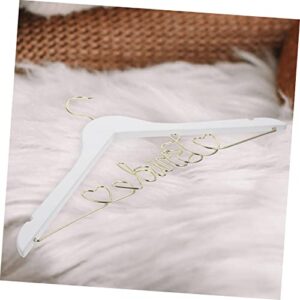 Garneck Bridal Hanger Wedding Hanger Nonslip Hangers Wire Hangers Bride Wedding Hangers Wedding Clothes Hanger Wood, Iron Dress Rack Bridegroom Clothing Bride Hanger for Wedding Dress