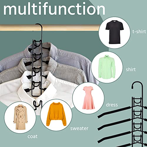 Closet Hangers Space Saver - Multipurpose Hanger Organizer - Clothes Hangers Space Saving - Multi Shirt Hanger - Multi Hook Hanger - Closet Organizers and Storage Hangers - Closet Space Savers – 1pk