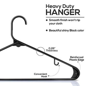 Utopia Home Plastic Hangers - Durable & Space Saving Coat Hanger - Hook Hangers - Heavy Duty Hangers for Coats, Pants, Dress (Pack of 100, White & Black)