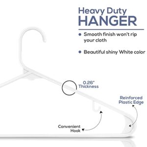 Utopia Home Plastic Hangers - Durable & Space Saving Coat Hanger - Hook Hangers - Heavy Duty Hangers for Coats, Pants, Dress (Pack of 100, White & Black)