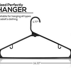 Utopia Home Plastic Hangers - Durable & Space Saving Coat Hanger - Hook Hangers - Heavy Duty Hangers for Coats, Pants, Dress (Pack of 100, White & Black)