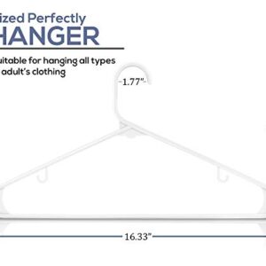 Utopia Home Plastic Hangers - Durable & Space Saving Coat Hanger - Hook Hangers - Heavy Duty Hangers for Coats, Pants, Dress (Pack of 100, White & Black)