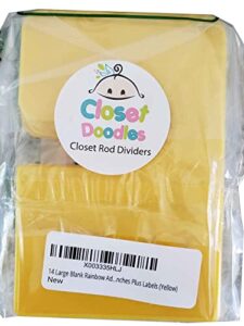 14 large blank adult closet clothing size dividers rectangular 5.25x3.5 inches plus labels (yellow)