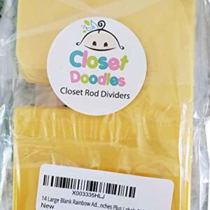 14 Large Blank Adult Closet Clothing Size Dividers Rectangular 5.25x3.5 Inches Plus Labels (Yellow)