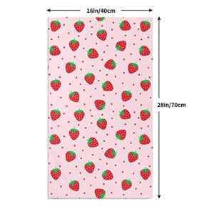 Dujiea Red Strawberry Kitchen Dish Towels Decorative Hand Towels Absorbent Microfiber Towel Multipurpose for Bathroom Hotel Gym Spa 15 X 27 Inches