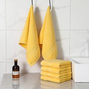 Years Calm 2 Pack Cotton Hand Towels, Durable Highly Absorbent Soft Washcloth, Towel for Hotel Bathroom, 13 x 29 Inch (Yellow)