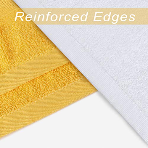 Years Calm 2 Pack Cotton Hand Towels, Durable Highly Absorbent Soft Washcloth, Towel for Hotel Bathroom, 13 x 29 Inch (Yellow)